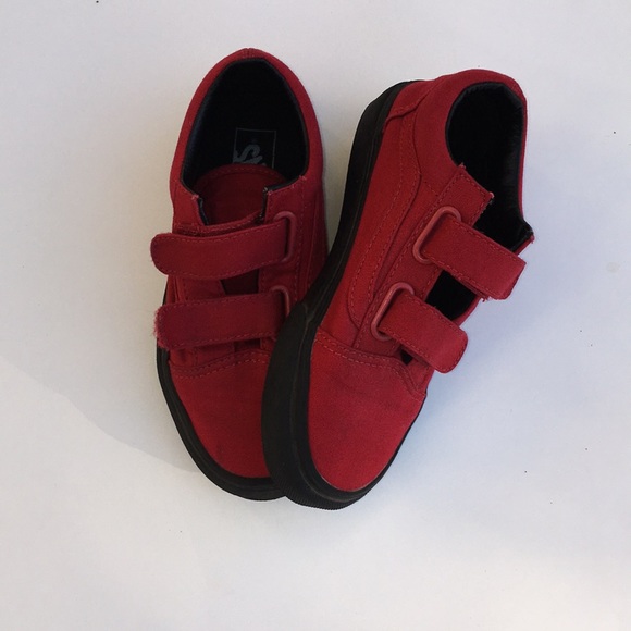 Vans | Shoes | Kids Velcro Red Vans Kids | Poshmark